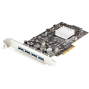 StarTech.com 4-Port USB PCIe Card - USB 3.2 Gen 2 (10Gbps) Type-A PCI Express Expansion Card with 2 Controllers - 4X USB-A - USB PCIe Add-On Adapter Card - Windows/Mac/Linux (PEXUSB314A2V2)