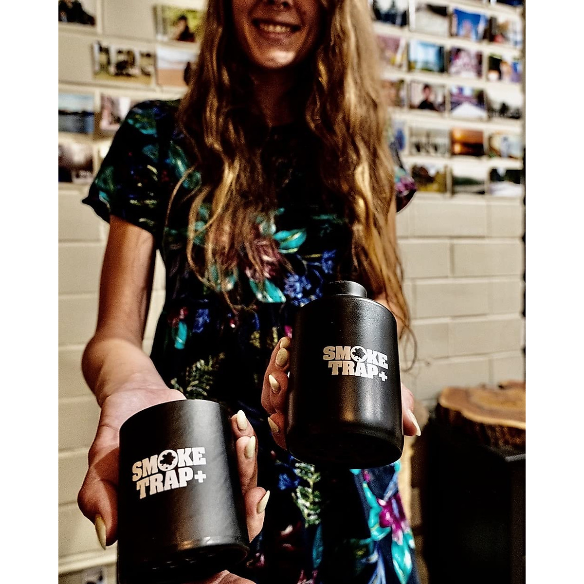 Smoke Trap + Bundle - Includes Smoke Trap + And Extra ECO Replaceable Filter - Personal Air Filter - Long Lasting Smoke Filter 500+ Uses With Easy Exhale - Filters Have Zero Plastic Waste - (Black)