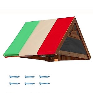 210D Oxford Cloth Swing Set Canopy Outdoor Roof Cover Waterproof Replacement for Backyard,Kids Playground and Other Outdoor Activities 52" x 89" (Green red Beige)