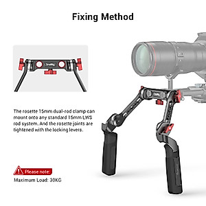 SMALLRIG Rosette Handle Kit with Rosette Extension Arm for Camera Shoulder Rig Support - 2002
