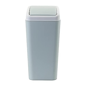 Bringer 4.5 Gallon Kitchen Swing Top Trash Can, Plastic Garbage Can with Swing Lid, Blue