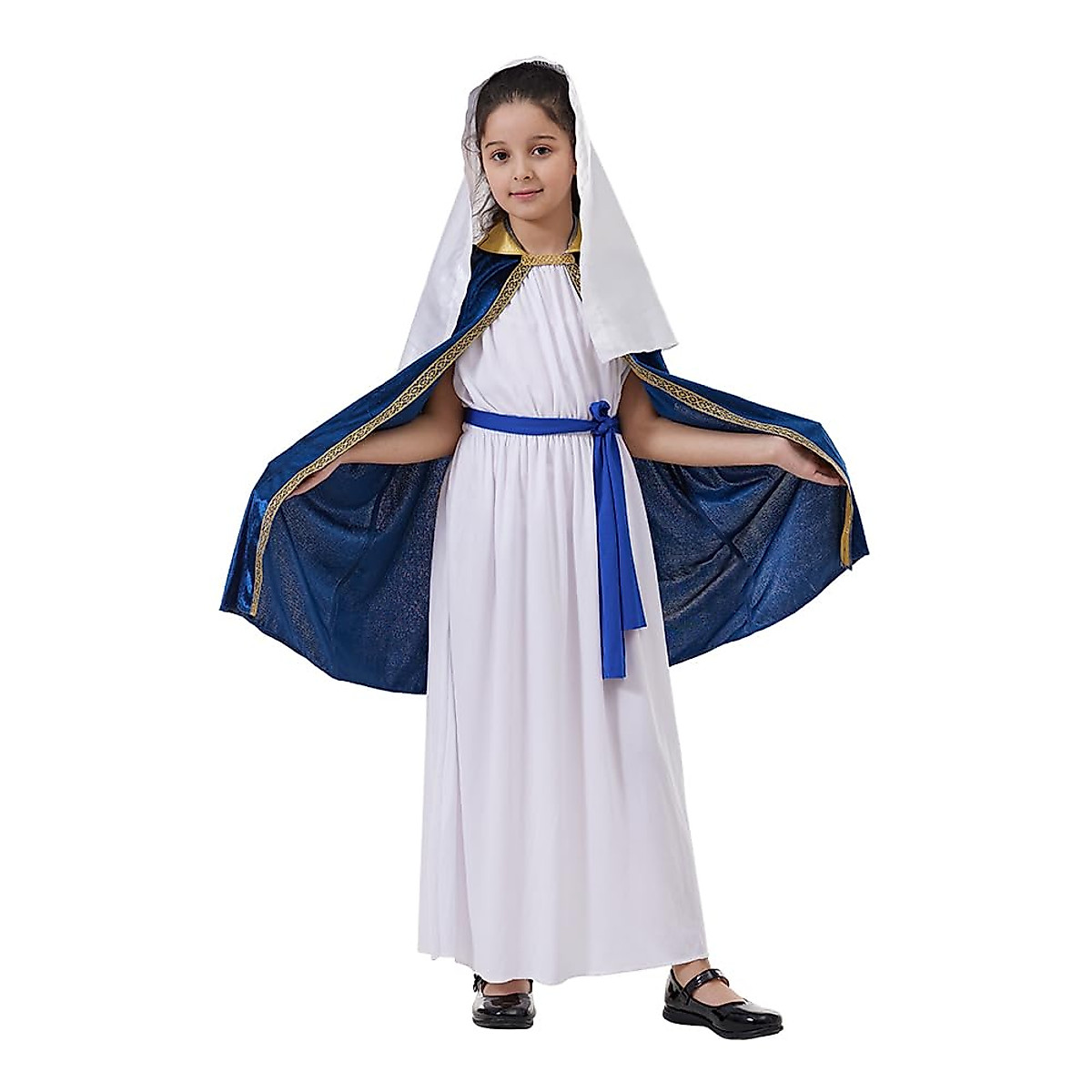 EraSpooky Girls Virgin Mary Costume Biblical Characters Nativity Dresses for Kids
