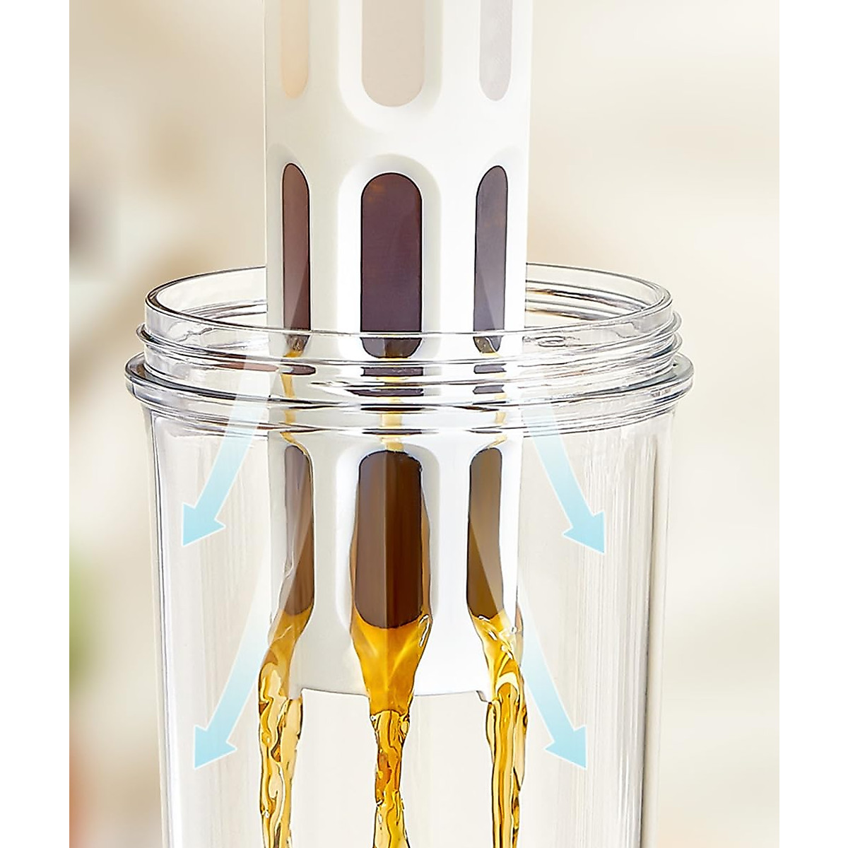 34oz Cold Brew Coffee Maker with Mesh Filter, Portable Cold Brew Cup for Tea Coffee (Black)