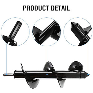 Samman Auger Drill Bit for Planting 3’’ x 10’’ Garden Auger Spiral Hole Planter Plant Tree Bulb Flower Fits for 3/8 Inch Hex Drive Drill 1Pack …