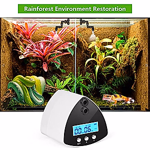 DAOTAILI Reptile Misting System, Automatic Intelligent Reptile Humidifiers with 3 PCS Spray Nozzles, LCD Reptile fogger with Smart Timing Rainforest.This is Rainforest Device, Not A Sprayer