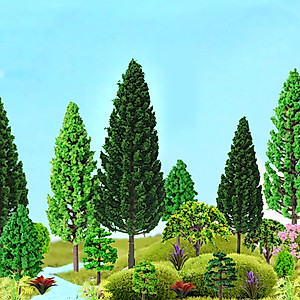 40 PCS Woodland Animals Figures Model Trees, 5 Pcs Animal Toy Figurines and 35 Pcs Mixed Plastic Trees Forest for Woodland Cake Toppers Decorations Birthday Party Supplies