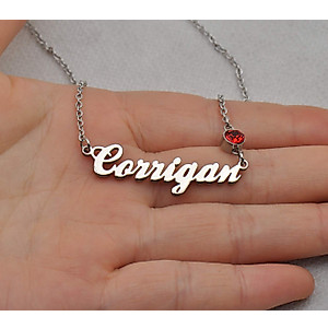 GR859C Custom Made Birthstone Name Necklace for Mom for Her Torin