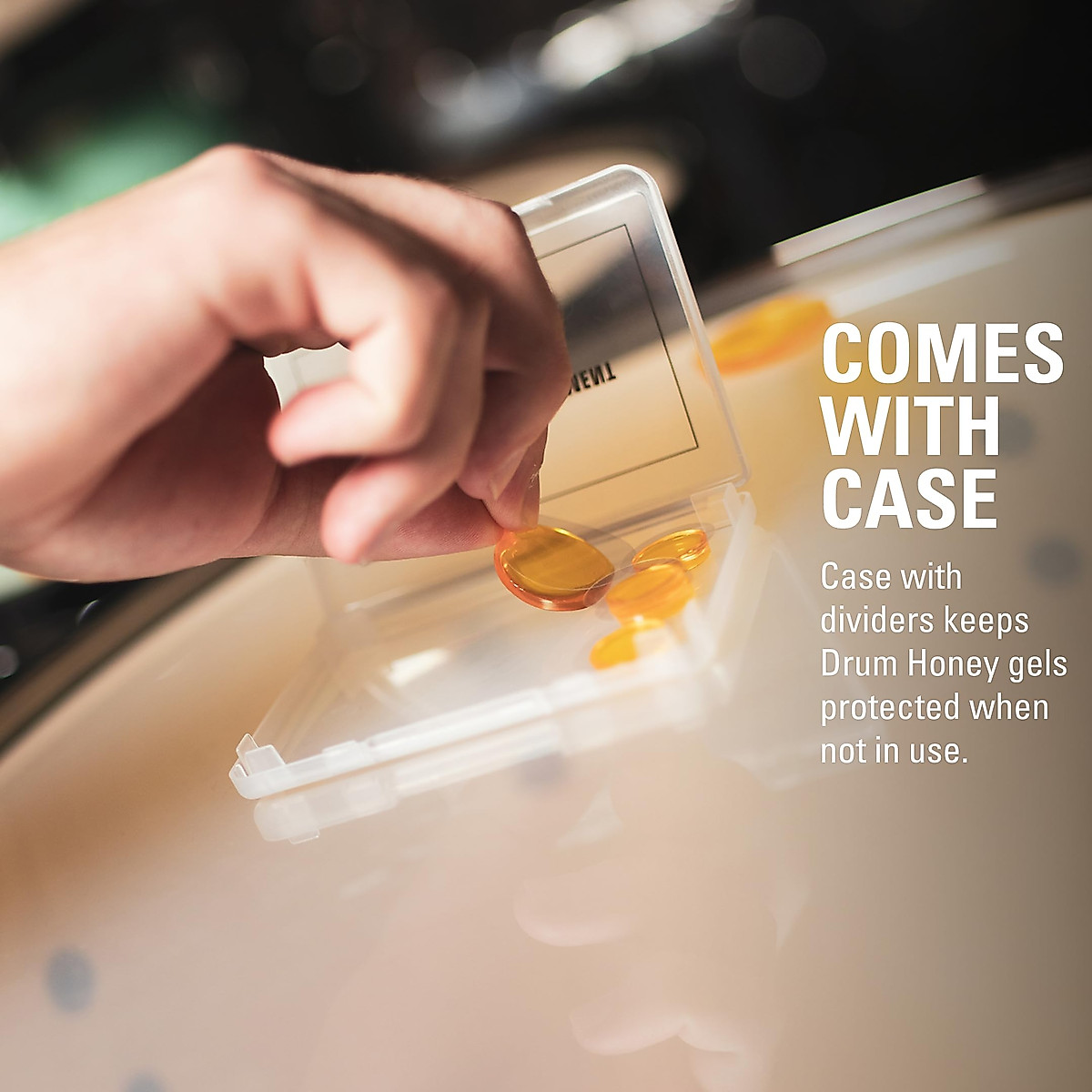 Meinl Cymbals pc Drum Honey Dampening Gel Pads, 12 Piece Assortment with Varying Sizes — Includes Container and Dividers (MDHA)