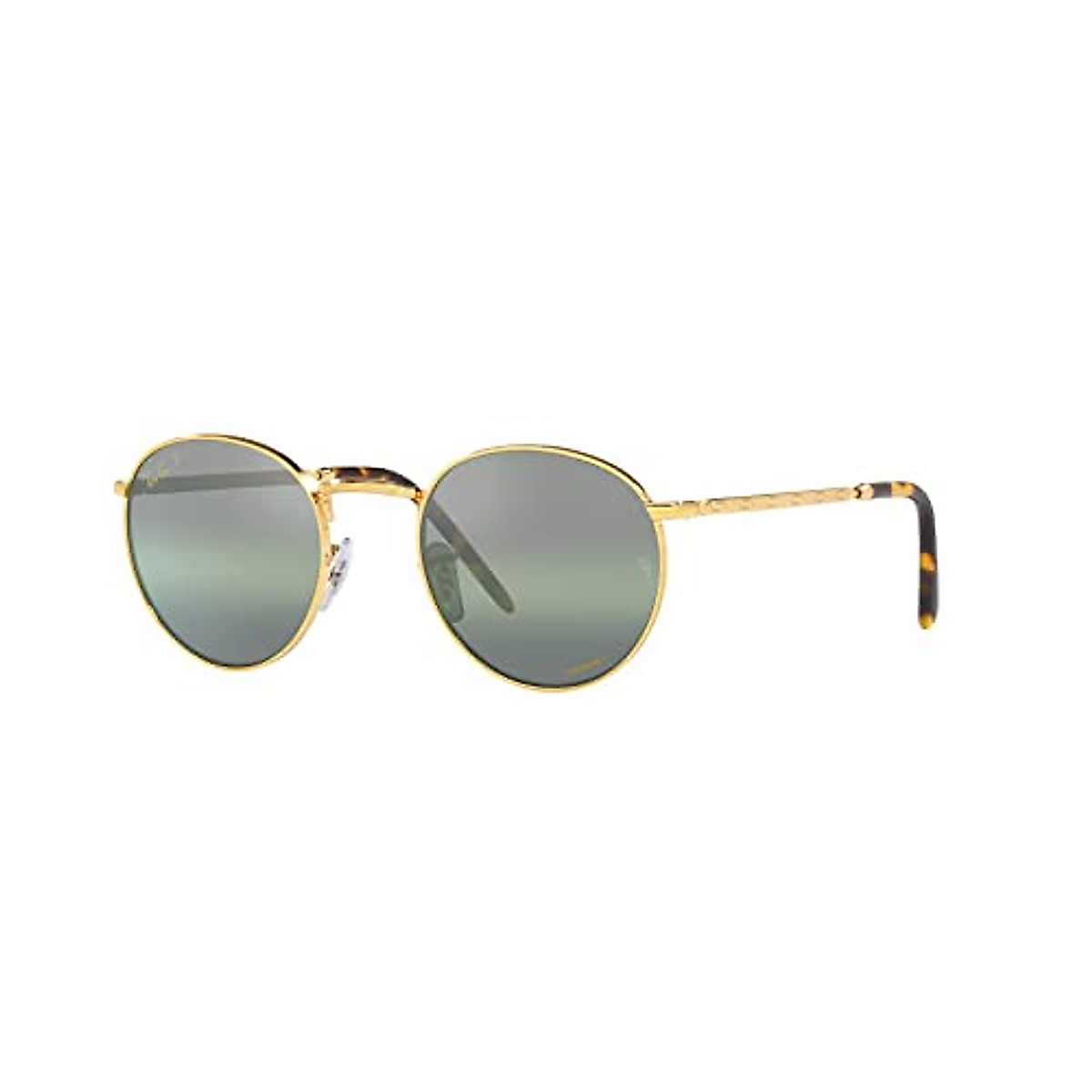 Ray-Ban RB3637 New Round Sunglasses, Legend Gold/Polarized Clear Gradient Dark Green, 53 mm