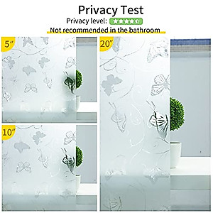 DKTIE Static Cling Decorative Window Film with Installation Tools, Non Adhesive Privacy Film, Window Privacy Film Decorative Butterflies, Window Film Frosted Glass (01, 17.7 x 78.7 Inch)