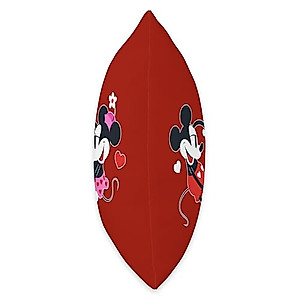 Disney Mickey and Minnie Hearts Valentine’s Day Red Throw Pillow, 18x18, Multicolor