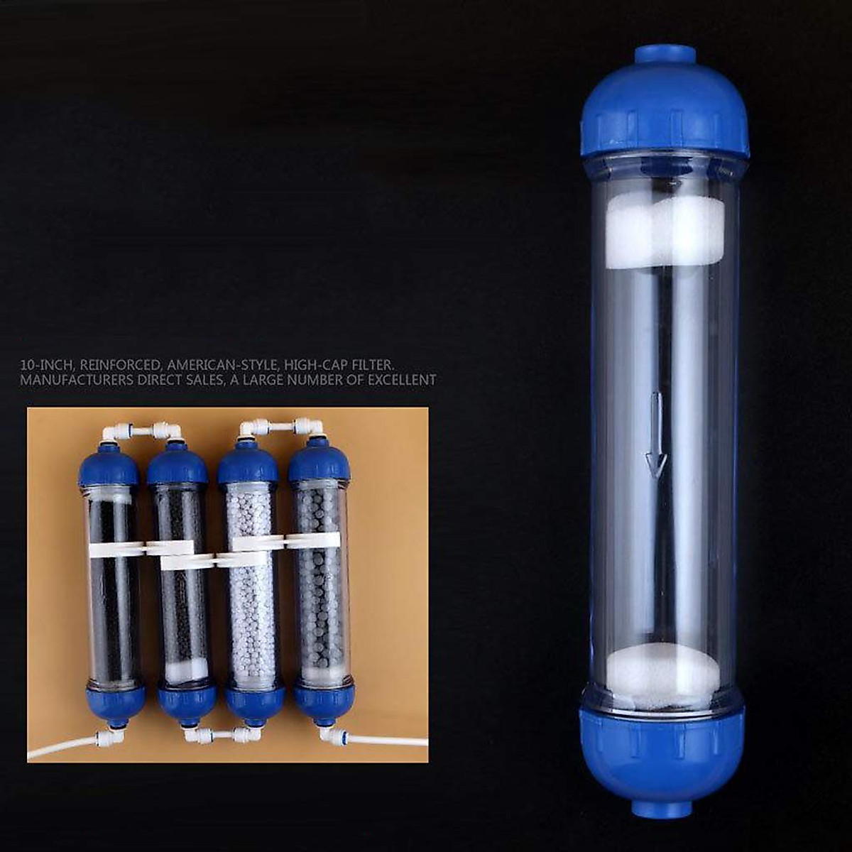 homozy T33 Water Filter Housing Empty Bottle Refill Two DIY Refillable Filter Shell Inline Filters Tube Reverse Osmosis