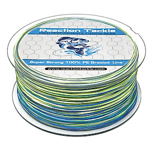 Reaction Tackle Braided Fishing Line Camo Aqua 30LB 1000yd