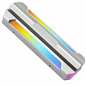 XMSJSIY ARGB M.2 Heatsink Cooler M.2 SSD Solid State Disk Radiator 5V 3Pin ARGB Double-Sided Heat Sink with Thermal Silicone Pad for SATA NVMe NGFF M.2 2280 SSD