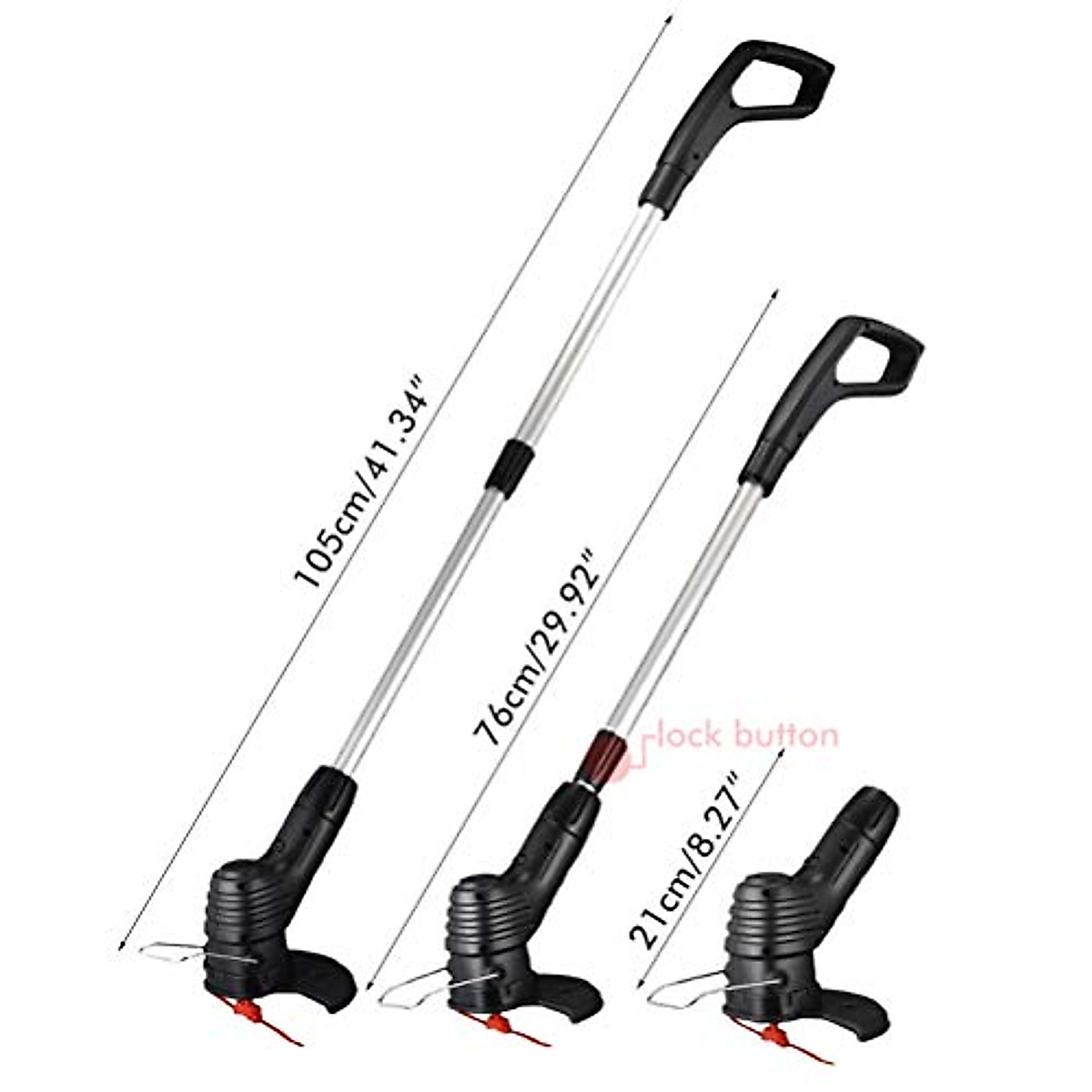 Newooh Garden Tool,Cordless String Trimmer Cordless Rechargeable Grass Trimmer String Grass Trimmer for Garden Lawn Weeding