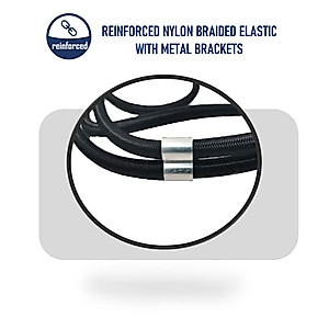 KiinHome Trash Can Lock (2 Pack) Bungee Cord for Outdoor Garbage Can Lid, Animal Proof Garbage Lid Lock (Works for Dogs, Bears, Raccons), Heavy Dutty Elastic Strap. (Trash Can NOT Included)