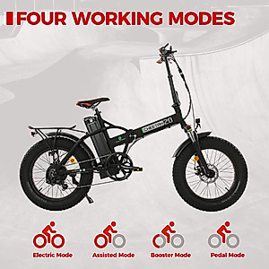 ECOTRIC Advanced 20" Electric Bike for Adults 500W Fat Tire Folding Ebike 48V Electric Bicycle 15AH Removable Battery Suspension Fork Beach Snow Mountain Foldable Bike - 90% Pre-Assembled