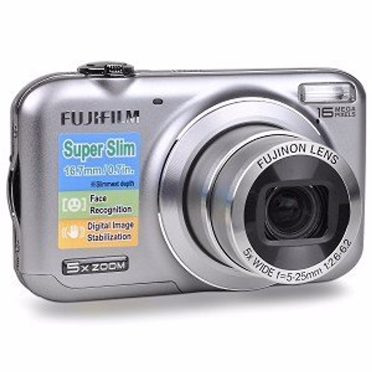 Fujifilm FinePix JX400 16MP 5X Optical/7.2X Digital Zoom HD Camera (Silver)
