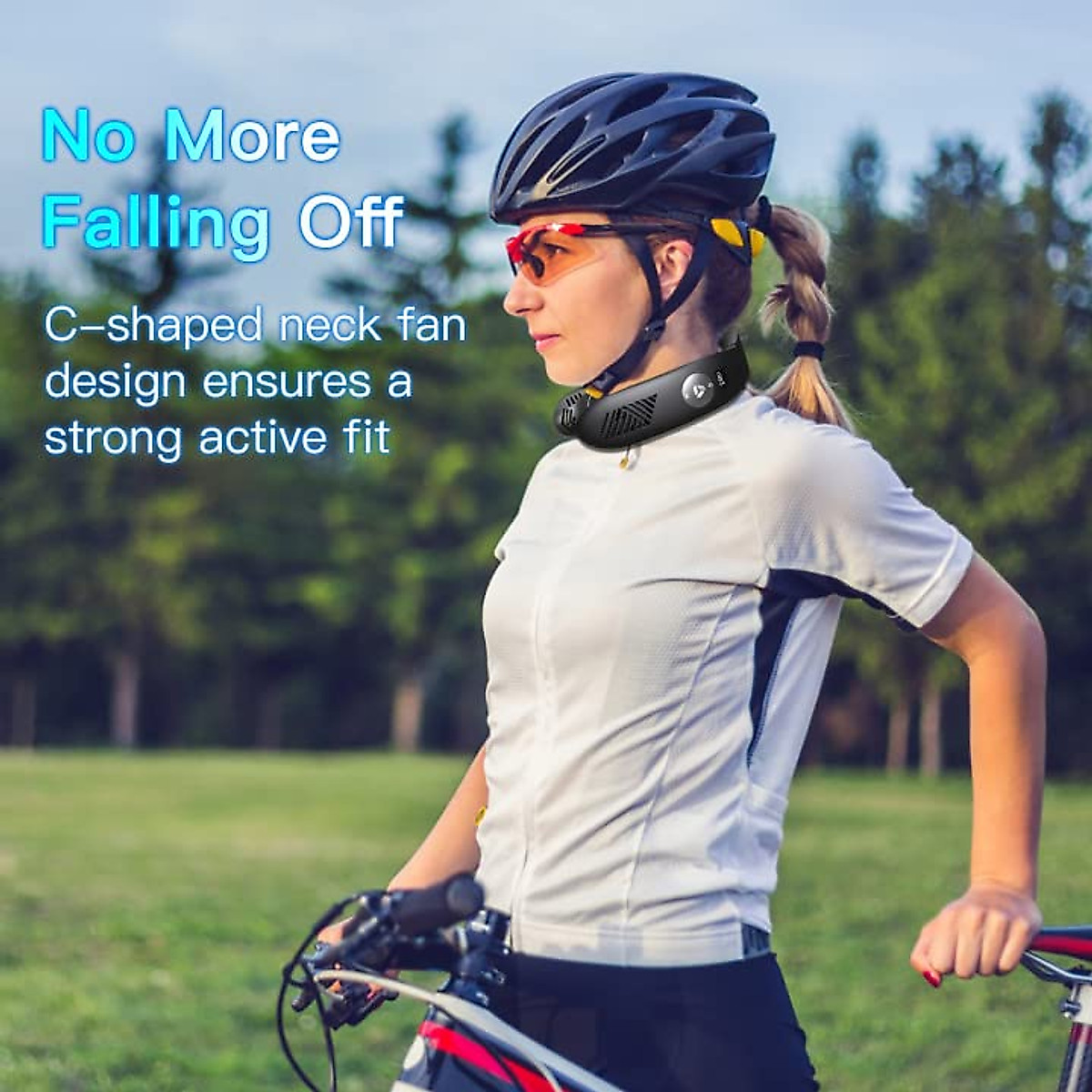 CXLiy Neck Air Conditioner, 3 Cooling Plates Portable Neck Fan, Semiconductor Cooling Neck Fans, LED Rechargeable 3500mAH Bladeless Neck Fan, 6 Gear Personal Fan, 2 Mode, Neck Cooler, And Heater