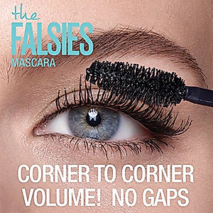 Maybelline Volum' Express The Falsies Waterproof Mascara, Volumizing and Separating Make Up Formula, Blackest Black, 1 Count