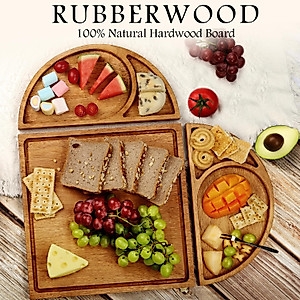 Jiulory Premium Solid Wood Charcuterie Board Gift Set - Extra Large Magnetic Cheese Board Wooden Tray Serving Platter Housewarming, Christmas, and Valentine's Gifts