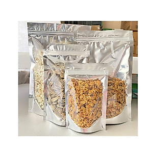 Mylar bags for food storage, 20 Pieces Aluminum sealable ziplock bag, Good for Food, Beans, Grain, Airtight sealing mylar bag 4 sizes aluminum foil bags, (4x6 5x8 6x9 7x10)