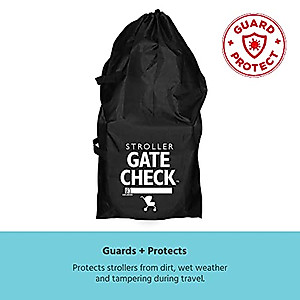 J.L. Childress Gate Check Bag for Single & Double Strollers - Stroller Bag for Airplane - Large Stroller Travel Bag for Airplane - Air Travel Stroller Bag - Black