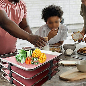 Baking Sheet Stackers, Baking Sheet Stacking Clips, Sheet Pan Stacking Clips, Cookie Tray Stacker Clips, Baking Sheet Dividers Set, Stacking Holder Rack for Baking Sheets and Trays (Blue,24pcs)