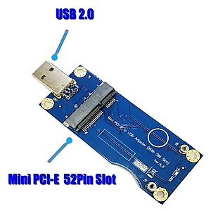 Mustpoint Mini PCI-E to USB Adapter with SIM Card Slot for WWAN/LTE Module (Industrial-Grade)