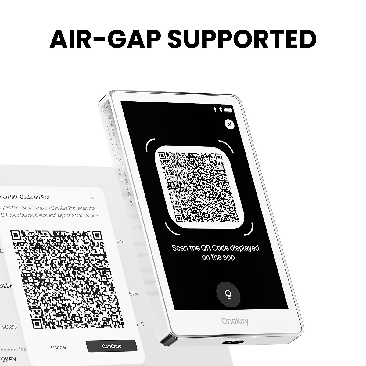 Crypto Hardware Wallet OneKey Pro - 4 EAL 6+ Highest Security Chips, 5000＋Coins & NFT, Anti-Tamper 3.5" TouchScreen, HD Camera & Bluetooth, Fingerprint Unlock, Cold Storage for BTC, ETH, SOL, BNB...
