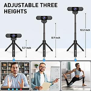 EMEET C960Kit Webcam with Tripod 3 in 1 Webcam C980pro