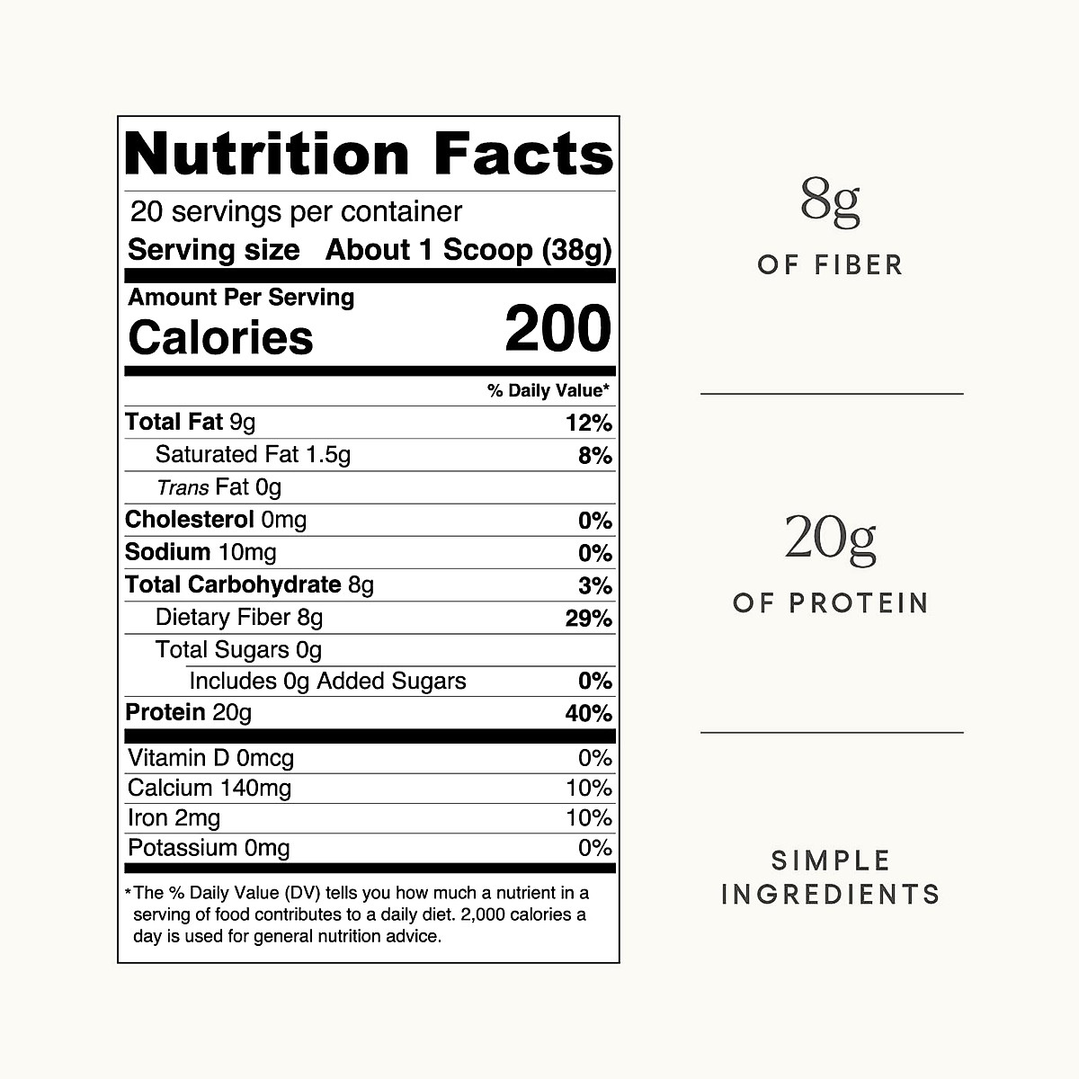Be Well by Kelly Vanilla Plant-Based Protein Powder, Vegan 20G of Protein & 8G of Fiber (3 Ingredients, 20 Servings) 9 Amino Acids + 3 BCAAs No Soy, No Dairy, Stevia-Free, No Sugar Added 1.68lb 760g