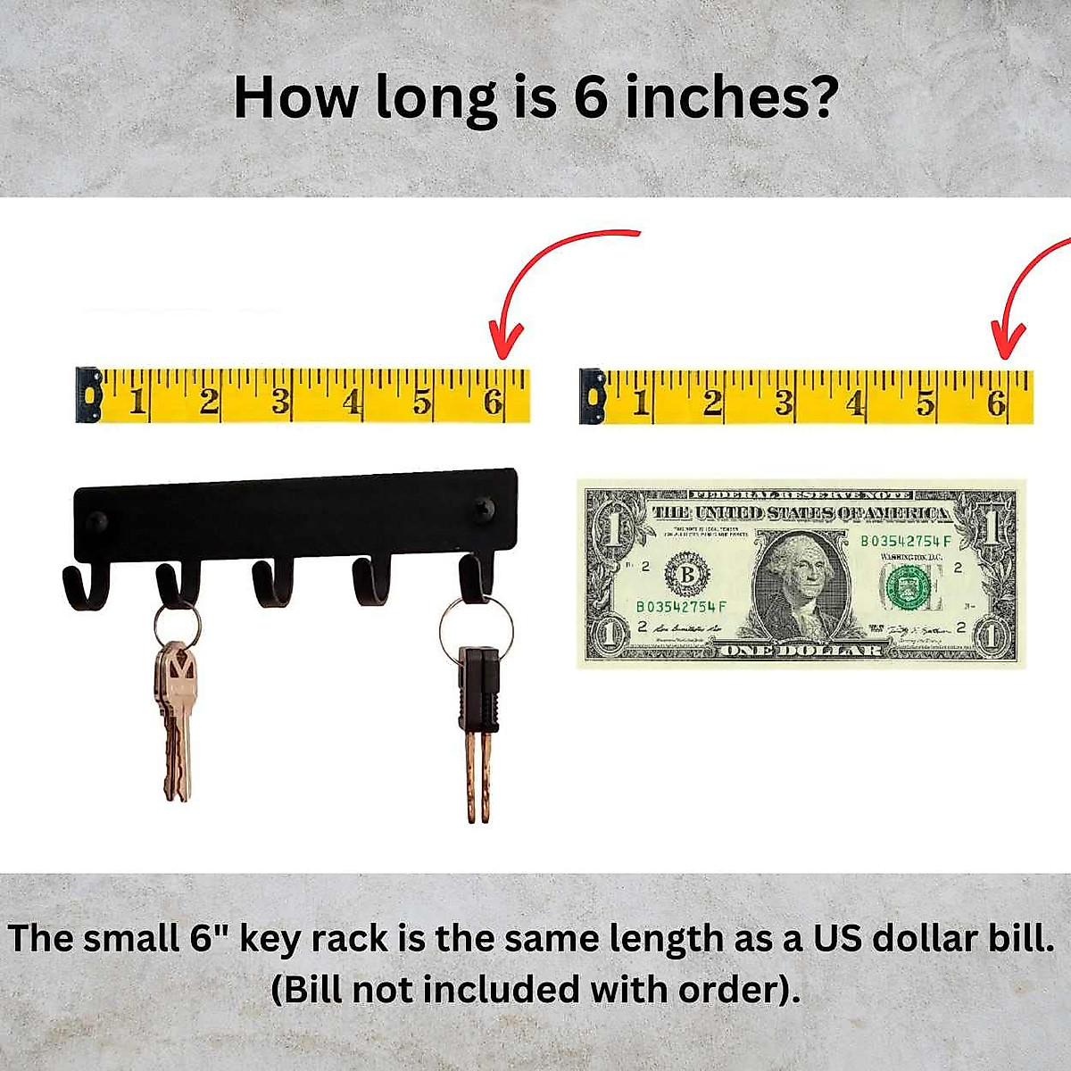 The Metal Peddler Horse #7 Key Rack Hanger - Small 6 inch Wide - Made in USA