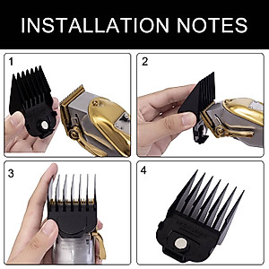 Colorski Clipper Guards Magnetic Comb Set for Andis Master Clippers - 10 Cutting Lengths from 1/16' to 1' - Suitable for MBA, MC-2, ML, PM-1 and PM-4 - 10 Pack