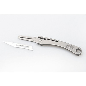 TUNYI Titanium Alloy Daily Mini Pocket Folding Utility Knife with 10 Replaceable Quick Change Blades, Ultra Compact and Lightweight