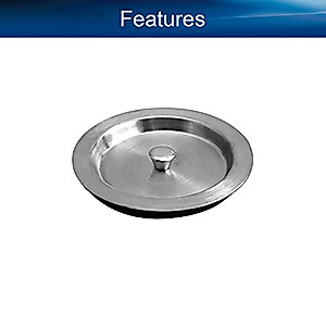 Yinpecly Metal Sink Drain Stopper Stainless Steel Sink Plug with Rubber Sealing Lid 4.69 inch Diameter Knob Design for Kitchen Sink Bathtub 2pcs