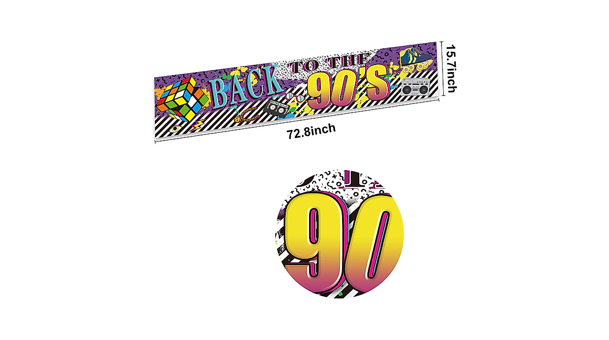 90s Theme Party Banner - Retro Hip Hop Decor