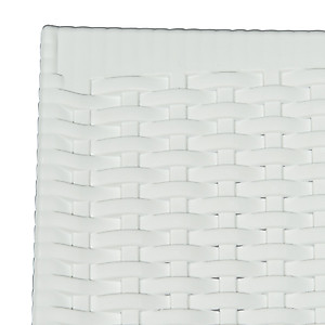 LeisureMod Hickory Indoor-Outdoor Modern Weave Design Stackable Dining Side Chair Set of 4 (White)