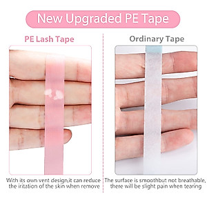 TEOYALL 6 Rolls PE Lash Extension Tapes, Adhesive Breathable Micropore Eyelash Tapes Lash Extension Supplies for Makeup Salon (Pink)