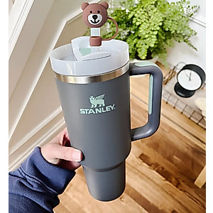 10mm Straw Cover, 3pcs Straw Covers Cap for Stanley Cup 40 oz 30 oz Food Grade Silicone Cute Large Straw Topper Straw Tips Cover Protector Plugs for Stanley Tumblers Cup for Stanley Cup Accessorie