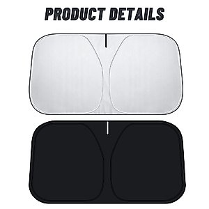 D-Lumina Windshield Sun Shade for 2020 2021 2022 2023 Hyun-dai Palisade Accessories, Front Window Sunshade Sun Visor Protector Block UV Rays Heat, Foldable 2 Layers 210T Material