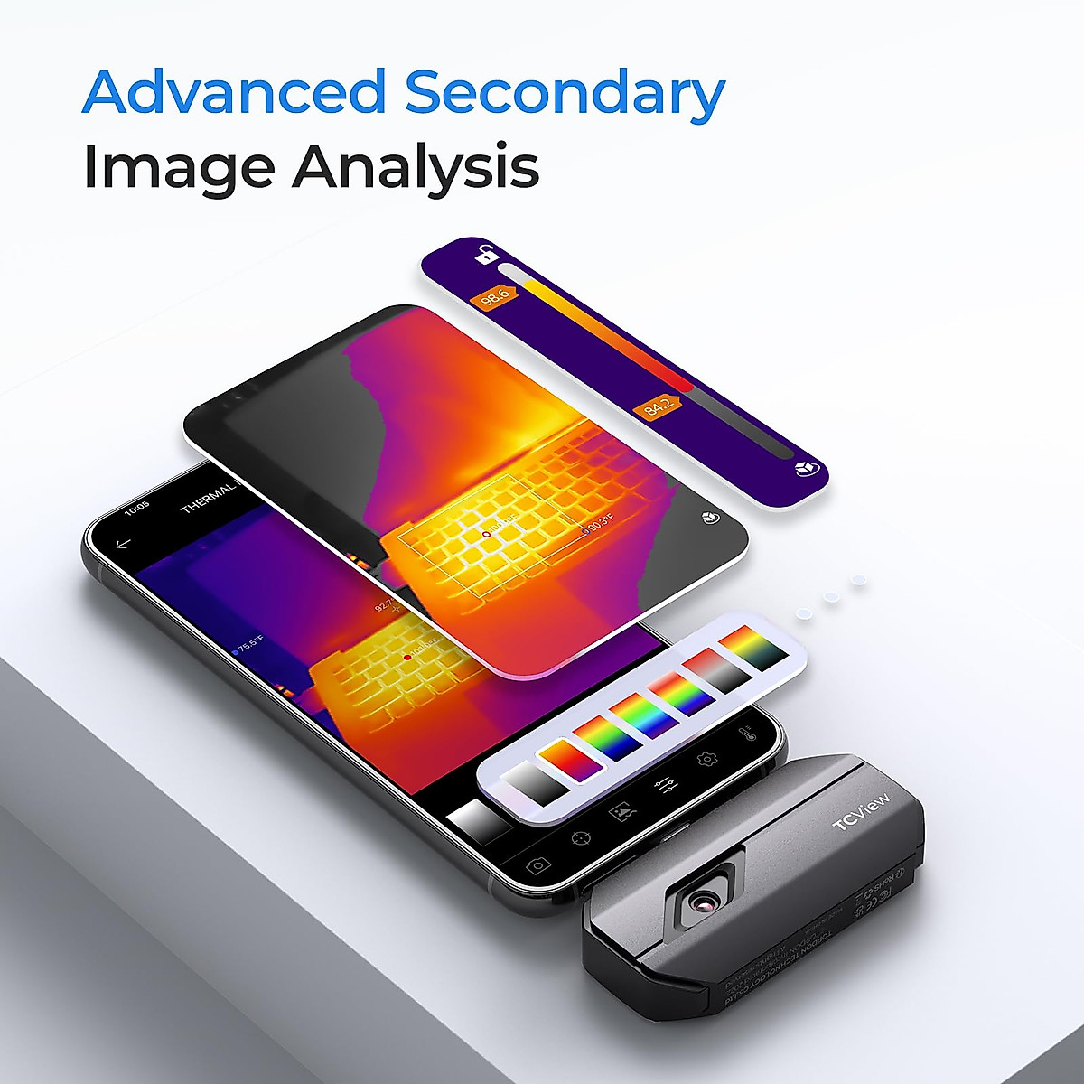 TOPDON TC001 Thermal Imaging Camera Android, 512x384 Super IR Resolution Thermal Imager with Secondary Analysis, Test Report, Temp Alarm, -4°F~1022°F TEM Range for Smartphones(not for iOS)