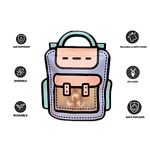 Trendybag Orange and Purple Top-handle Party Goodie bags, Grip n’ Seal gift bags with Stand-up Bottom, birthday bags, 20 Pcs (Small, Orange)