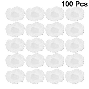 generic Headphone Covers 100pcs Disposable Non- Woven Headset Ear Covers- Stretchable Sanitary Replacement Earpads Covers- White