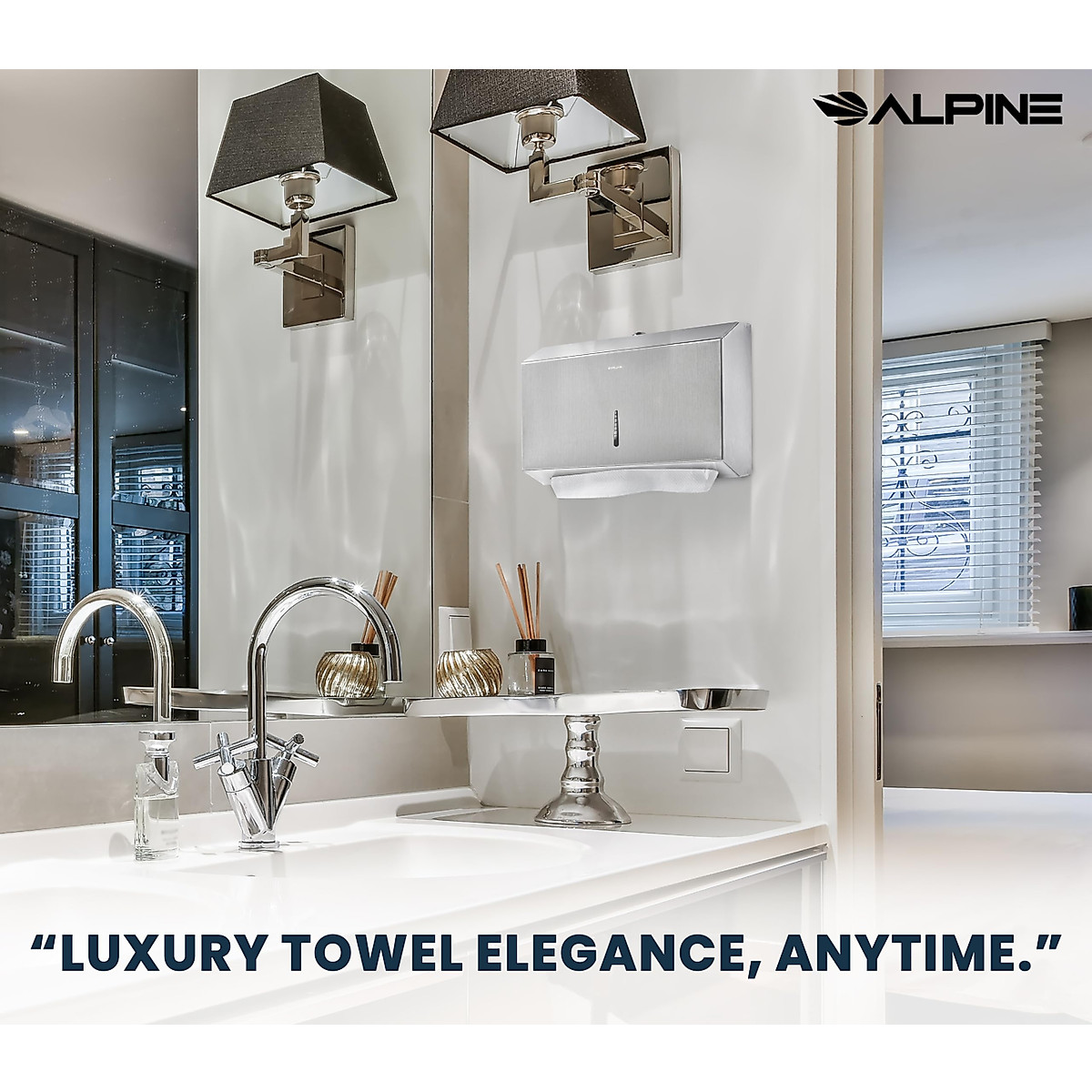 Alpine Commercial Paper Towel Dispenser Wall Mount for Multifold, Trifold & c Fold Paper Towel Holder - Stainless Steel Hand Towel Dispenser for Bathroom & Kitchen A