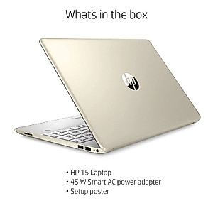 2022 HP 15.6" FHD Laptop PC Intel 11th 4-Core i5-1135G7 8GB DDR4 RAM 256GB NVMe SSD Intel Iris Xe Graphics Webcam HDMI WiFi AC RJ45 BT USB-C Backlit Keyboard Gold Windows 10 Pro w/RE Accessories
