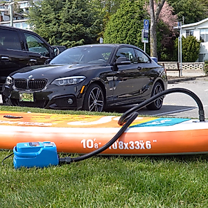Seamax Sup 16DB PRO Double Stage 16PSI Electric Air Pump with Built-in Battery for Inflatable SUP and Boat, Intelligent Firmware with Built-in Temperature Sensor and Timer