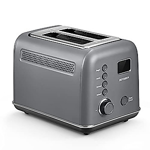 BUYDEEM DT730 Motorized Toaster, 2-Slice Smart Digital Leverless Toaster with LCD Countdown Timer, 9-Shade Settings for Toast, Bagels, Waffles, Muffins