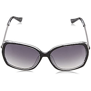 TAHARI Women's Th724 Oval UV Protective Rhinestone Metal Temple Women s Sunglasses Wear Year Round Elegant Gifts for Wo, Black, 60 mm US