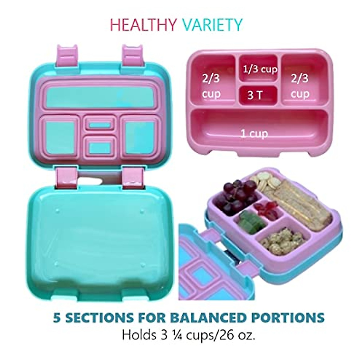 Bento Box with Stainless Steel Food Thermos for Hot Food or Soup, Insulated Lunch Bag, and Ice Pack Set for Kids Girl Toddlers. Ages 3 to 7 Pink Aqua Cat Mermaid